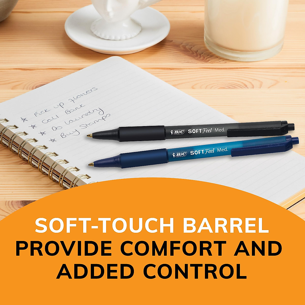 BIC 8373991 Soft Feel Ball Pen, Red, Medium Point, 12-Count