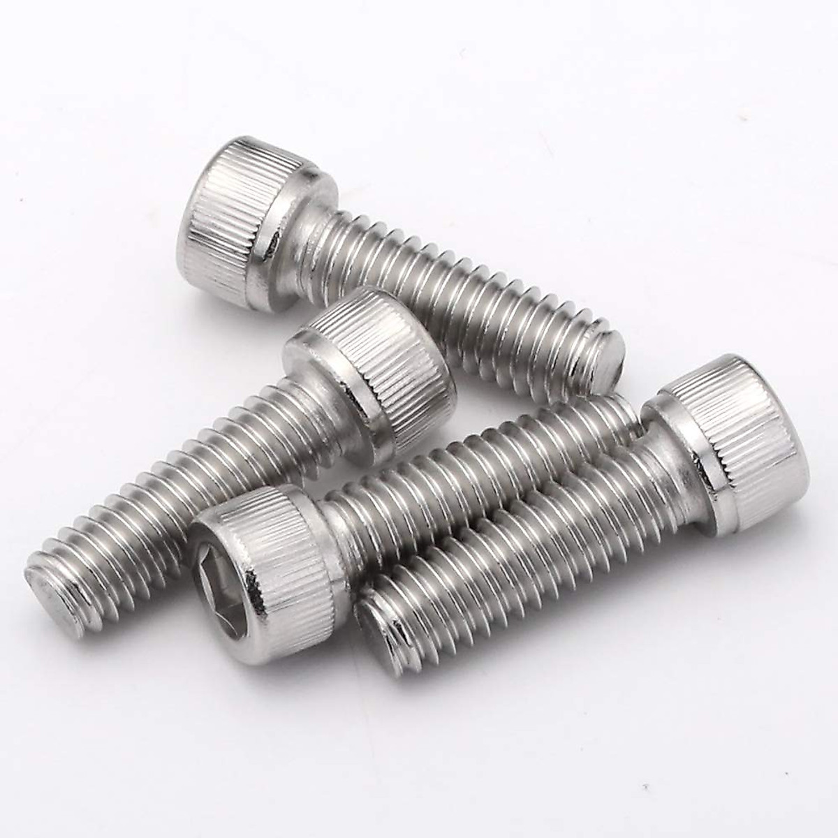 1/4-20 x 1/2", 5/8", 3/4", 7/8", 1" Socket Head Cap Screws, Stainless Steel 18-8 (304), Bright Finish, Fully Threaded, Allen Hex Drive, 50 PCS