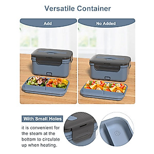 Electric Lunch Box Food Heater, New 100W Portable Food Warmer, Heated Lunch Box for Adults Car/Home with 1.8L Removable Stainless Steel Container, Christmas White Elephant Gifts, 12V/24V/110V/220V