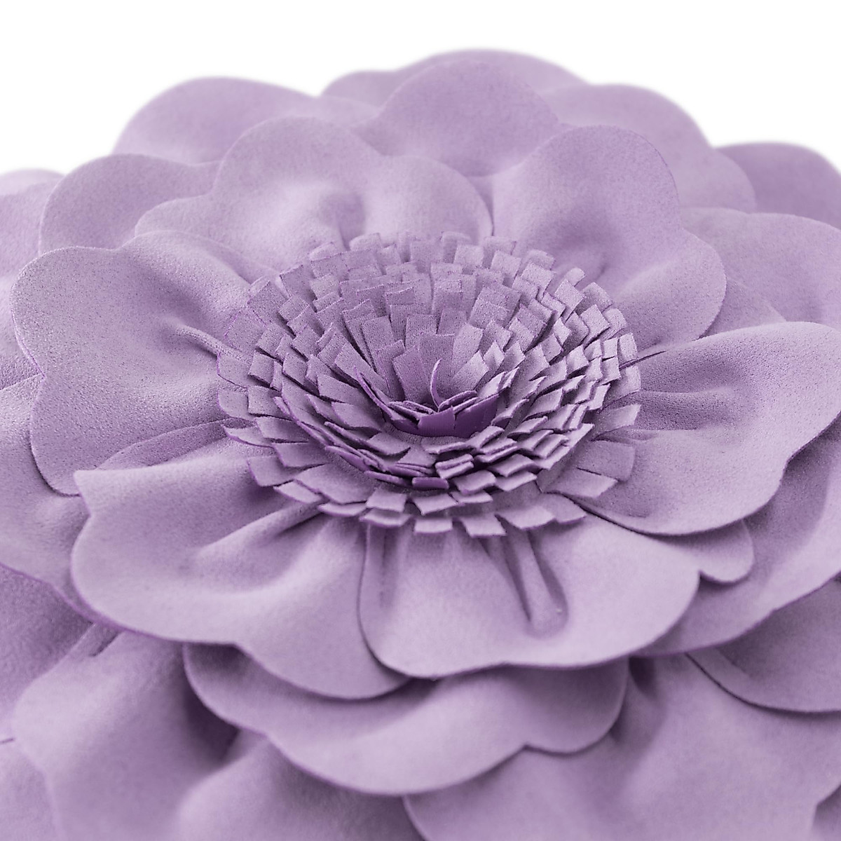 JWH Hand Crafted Flower Throw Pillow Cover Decorative Floral Pillow Case Round Cushion Stereo Pillowcase for Bedroom Bed Couch Living Room 14 Inch Purple Lilac