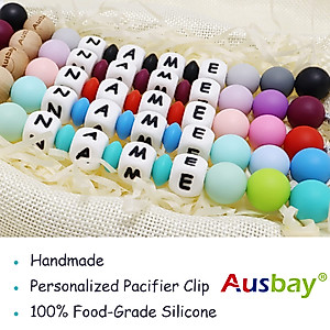 Personalized Multicolor Stroller Clip with Name (Black)