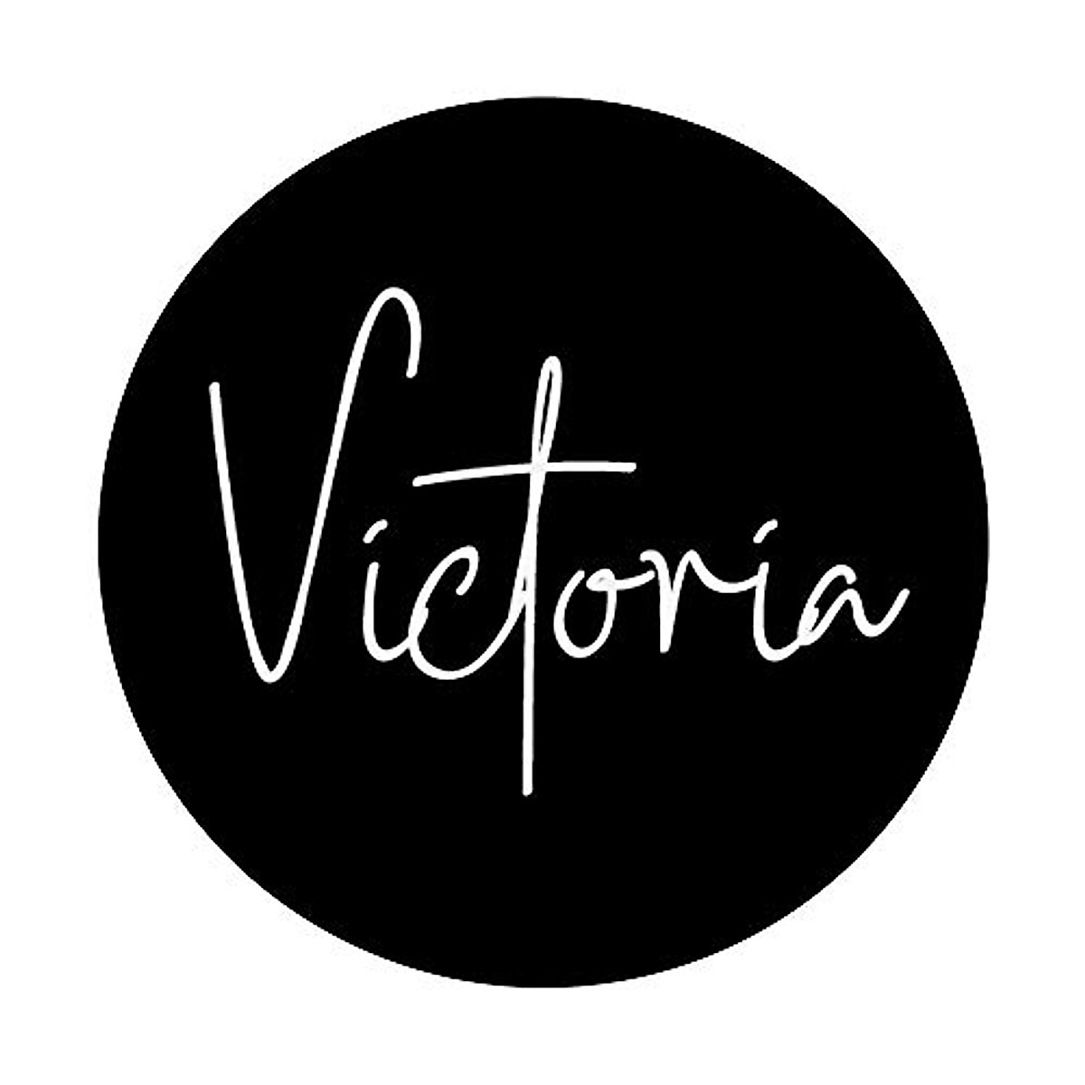 Victoria Name White on Black - Victoria