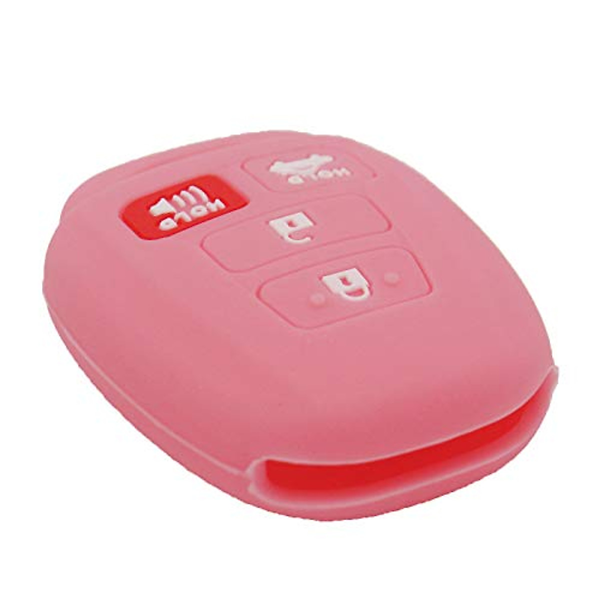 LemSa 2 Pack Keyless Entry Remote Car Key Fob Outer Shell Cover Soft Rubber Silicone Protector Keyless Jacket Case for Toyota Camry Avalon Corolla RAV4 Highlander Venza HYQ12BDM, Black Pink