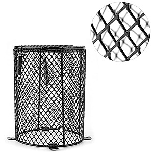 Heater Guard Anti-Scald Reptile Heating Lamp Shade Heat Lamp Light Mesh Cover Day Night Ceramic Light Bulb Heating Lampshade(Cylinder)