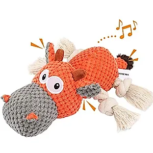 IOKHEIRA Dog Plush Toy for Large Aggressive Chewers, Indestructible Dog Squeaky Toys, Stuffed Animals Toys with Cotton Material and Crinkle Paper, Durable Chewing Toys