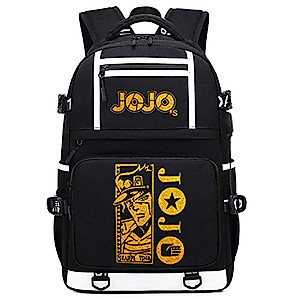 JoJo's Bizarre Adventure Gold Print School Bagpack Travel Backpack Oxford School Bags for Teenage Girls Anime Bookbag(8)