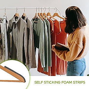 400 Count Hanger Grips Self Sticking Foam Hanger Protection Strips Self Adhesive Hanger Foam Strips Gray No Slip Hanger Strips Thin Protection Garment Tape, Enough for 200 Hangers (3 3/8 x 3/16 Inch)