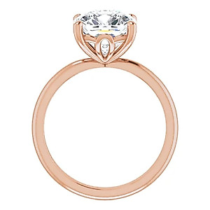 Moissanite Engagement Ring 4 Carat Cushion Handmade Solitaire Diamond Ring Bridal Wedding Gifts for Women Ring VVS1 Colorless (10K Solid Rose Gold)