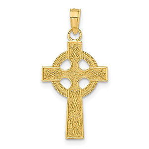 Auriga Fine Jewelry 14k Yellow Gold Celtic Cross Pendant Gift for Women