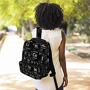VBFOFBV Lightweight Casual Laptop Backpack for Men and Women, Blackboard Periodic Table of Chemical Elements