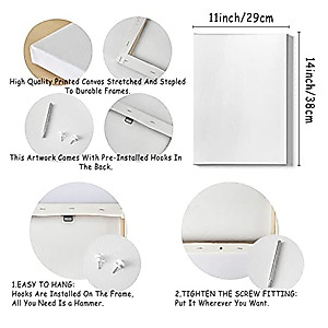 HIWX Funny Quote Dog Rules Framed Canvas Painting Wall Art Decor, Dog Lover Sayings Wall Art Artwork Home Decoration For Living Room Bedroom Bathroom 11x14 Inch