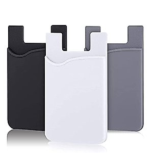Tek Styz PRO Stick on Wallet Works for Zen Mobile Admire Fab with Room for 3 Cards/ID/Money 3pack (Black,Gray,White)