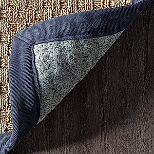 nuLOOM Hesse Checker Weave Seagrass Area Rug, 3' x 5', Navy