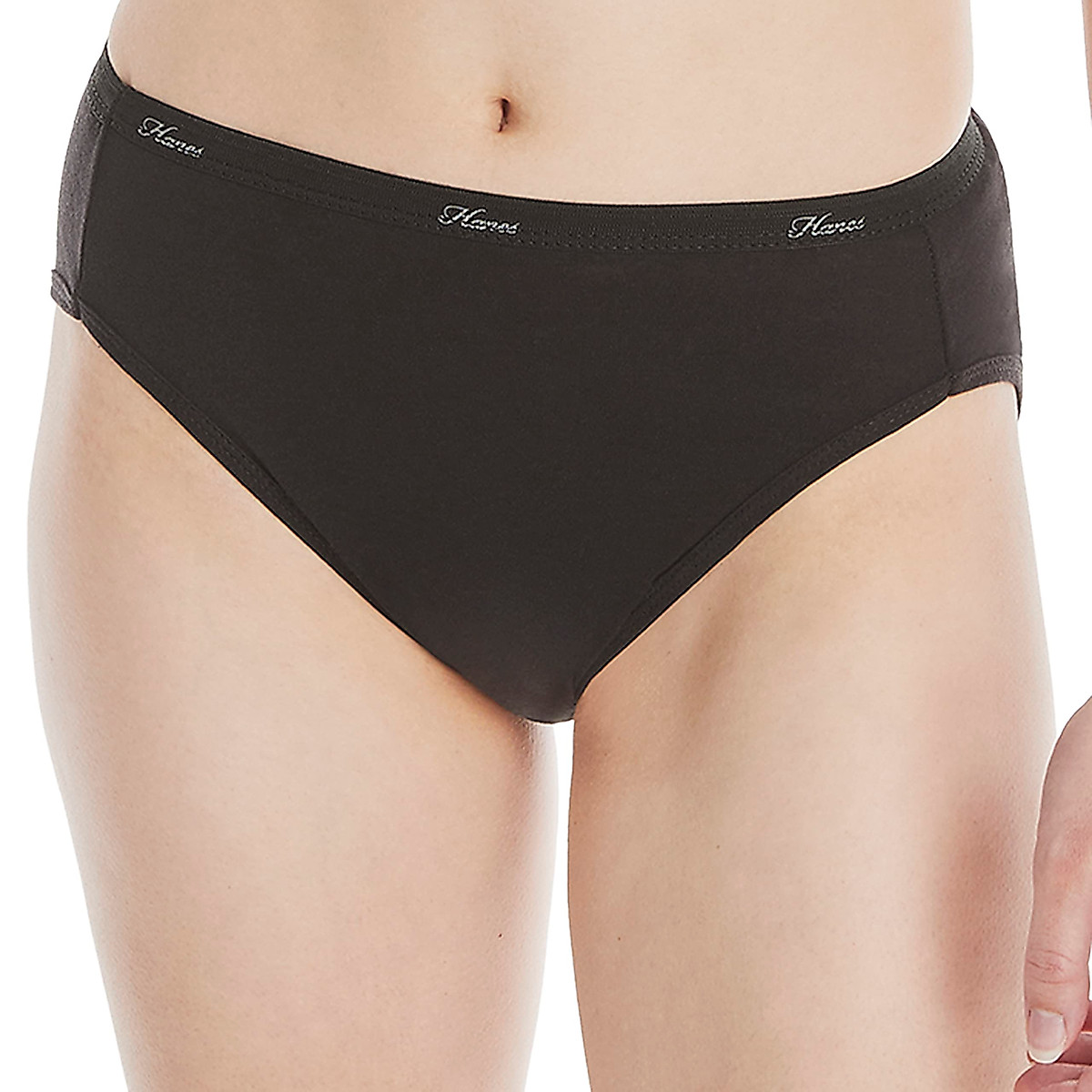 Hanes Womens Hi-cut Cotton Underwear, Value 10-pack, Assorted High-waisted Panties (Colors May Vary) Briefs-underwear, Solid/Print Mix, 10 US