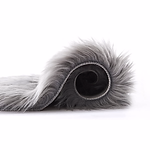 Rainlin Ultra Soft Fluffy Faux Fur Sheepskin Rugs for Bedroom Living Room Grey Fuzzy Washable Home Decor Carpets Plush Shag Small Area Rugs,2x3 Feet