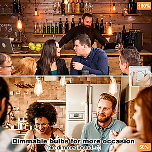 Svater 4-Pack Vintage LED Edison Bulbs 60W Equivalent, 6W ST58 2700K Warm White Antique LED Filament Bulbs, E26 Medium Base, Clear Glass Style for Home and Commercial, Dimmable