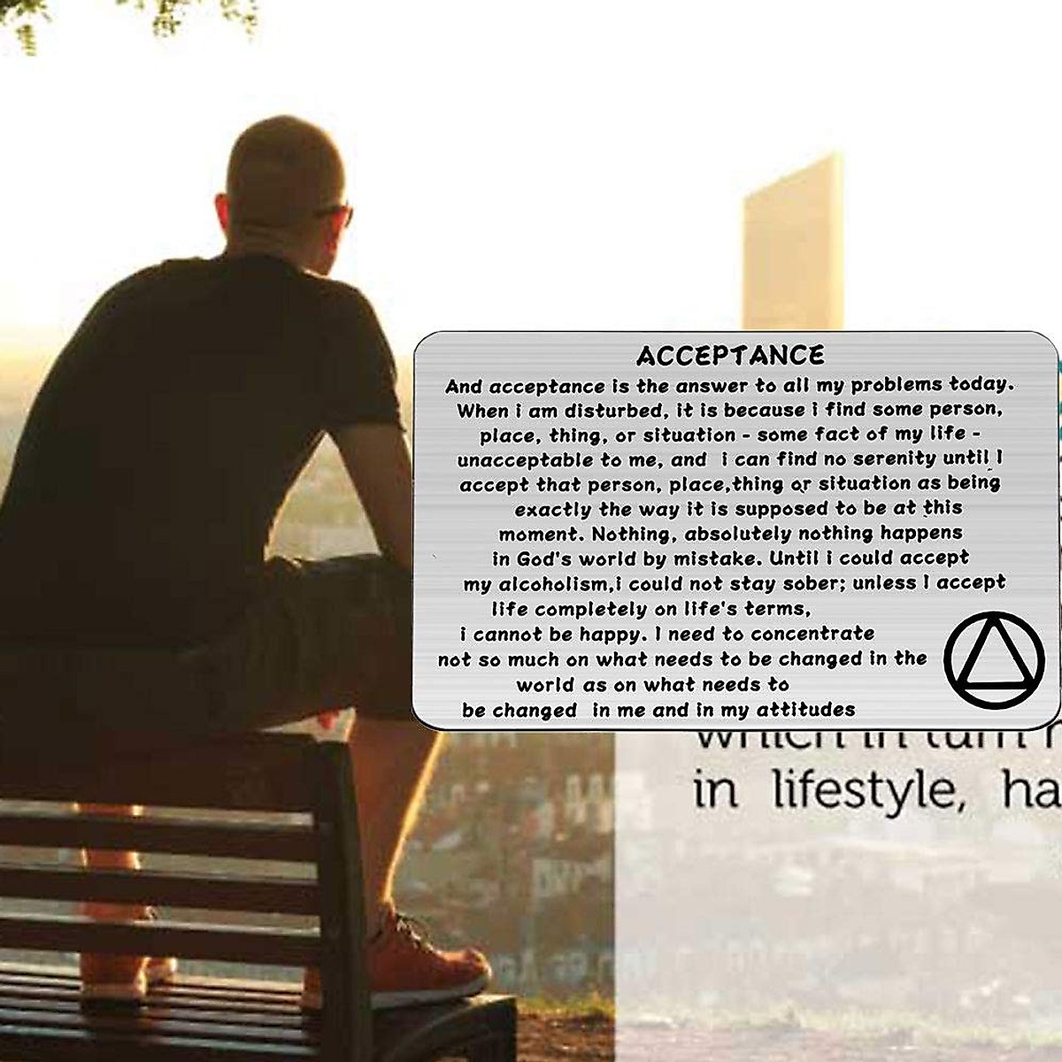 MAOFAED Greeting Card - AA Recovery Wallet Card for Alcoholics Anonymous, Sobriety Gift for New Beginnings, Stainless Steel, 55mm*85mm