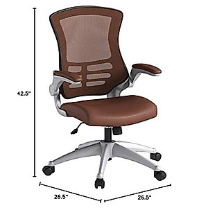 Modway Attainment Mesh Vinyl Modern Office Chair in Tan