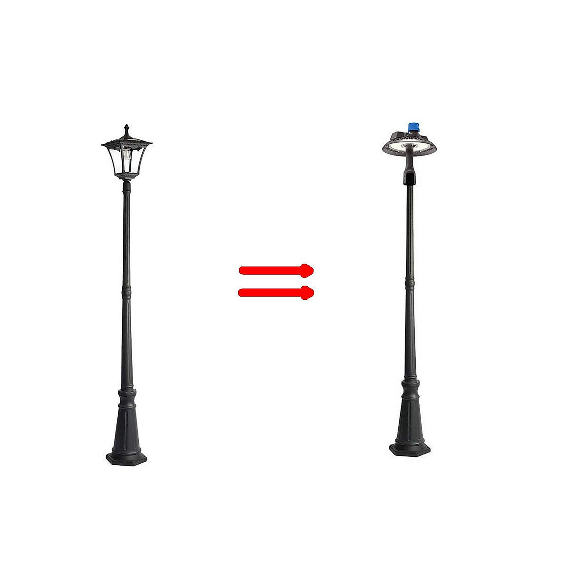 KRLED Post Top Light 100W LED Circular Area Light Dusk to Dawn (Photocell Including 13000Lm 5500K Pure White Garden Pole Lights Fixture for Street Yard Garden