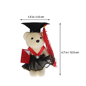 TOYANDONA 10pcs Mini Graduation Bears, 4. 7 inch Plush Graduation Bear Stuffed Animal for Graduation Gift