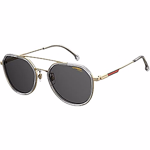 Carrera Men's Casual Round/Oval Sunglasses, Gold Grey, 55