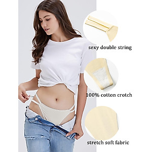 DAOAO Seamless Thongs for Women G String No Show T-Back Tangas Stretch Cheeky Panties Cute Straps Sexy Underwear 4 Pack（Black/Nude,M