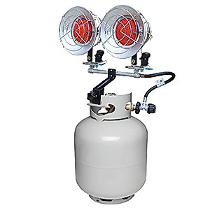 PRI Portable 30,000 BTU Outdoor Propane Tank Top Infrared Heater Double Burner Safety Shut-Off Valve & Tip-Over Switch (Propane Cylinder not Included) (TTH30)