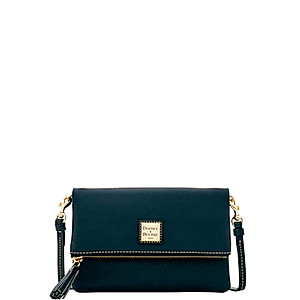 Dooney & Bourke Handbag, Pebble Grain Foldover Zip Crossbody - Black