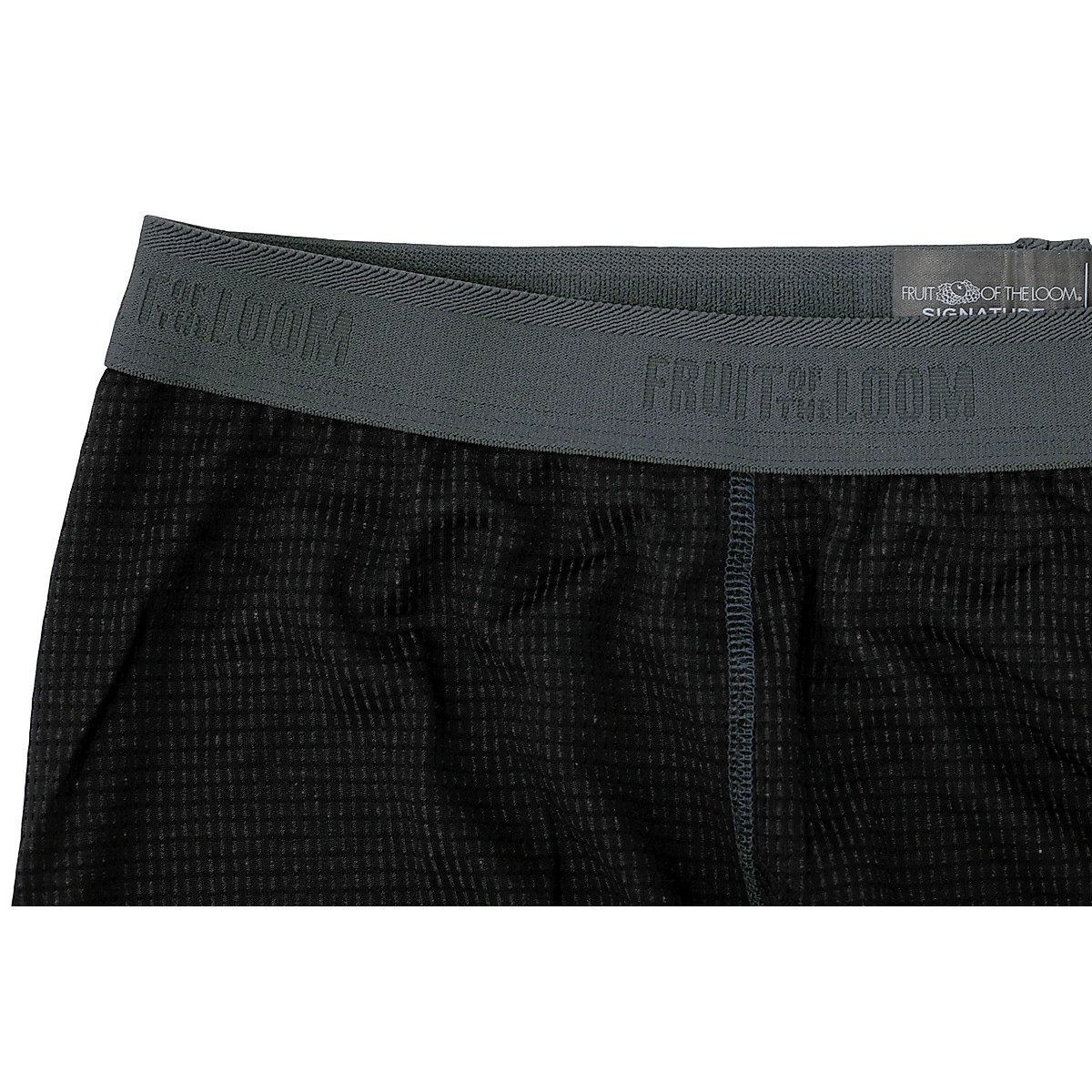 Fruit of the Loom Signature Men's Grid Tech L3 Thermal Base Layer Pant, X-Large Black Soot