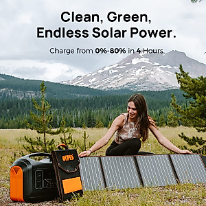 OUPES 1800W Portable Power Station with 200W Panels,1488Wh Solar Generator with 3 1800W AC Outlets, Emergency LiFePO4 UPS Battery Backup (4000W Peak) for Home Use, Camping