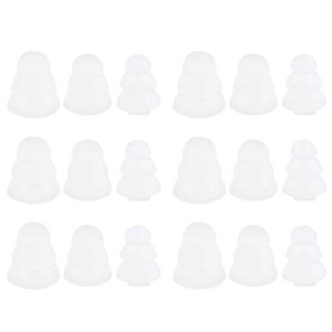 BLUEWALL Triple Flange Ear Tips Replacement Eartips Earbuds Gel Cushion for in-Ear Headphones, Fit Most Sony Senso TOZO JBL Earbuds with 3.8mm Connect Hole, Noise Isolation, S/M/L Size 9 Pairs, White