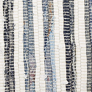 DII Chindi Home Collection Handwoven Multicolor Area Rag Run, 2x3', Denim