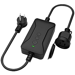 GHome Smart Outdoor Plug Dimmer, WiFi Outlet Timer Works with Alexa Google Assistant, IPX4 Weatherproof Plug-in Dimmer for Outdoor String Lights Decorations, No Hub Required, 2.4GHz WiFi Only
