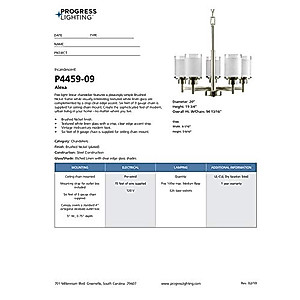 Progress Lighting P4459-09 Alexa Chandeliers, 20-Inch Diameter x 19-13/16-Inch Height, Nickel