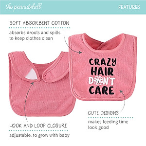 The Peanutshell Terry Bib Set for Baby Girls - 10 pack for Feeding, Teething, & Drooling - Wild Child