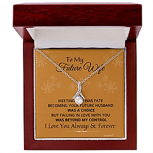 KINDPAW Romantic Future Wife Necklace for Girlfriend - Surprise Her with 'I Love You Always and Forever' Message Card on Birthday, Christmas, or Any Special Occasion