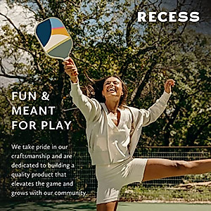 Recess Pickleball Paddle - USA Pickleball Association Approved Racket - with Honeycomb Core, Fiberglass Exterior, Canvas Covers, & Comfort Grip - Premium and Lightweight