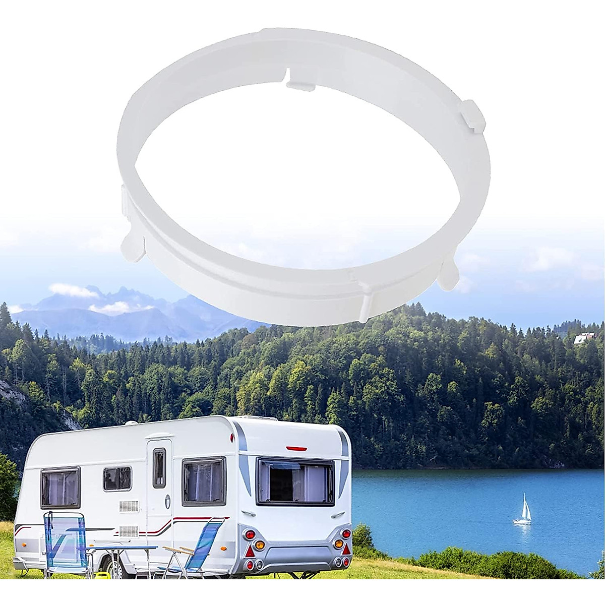 Hose Tube Connector Interface Air Conditioner Exhaust Duct Interface ABS RV Connector Adapter for Mobile Air Conditioning KYR-35 White1