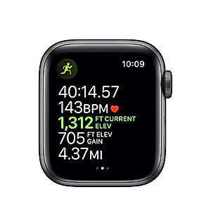 Apple Watch Series 5 (GPS, 40MM) - Space Gray Aluminum Case with Black Sport Band (Renewed)