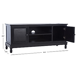 SAFAVIEH Home Collection Tate Black 2-Door 1-Shelf Entertainment Stand up to 55" Flatscreen TV Media Unit