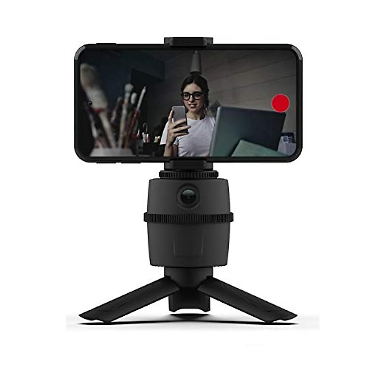 BoxWave Stand and Mount for Panasonic KX-TG9541B (Stand and Mount PivotTrack Selfie Stand, Facial Tracking Pivot Stand Mount for Panasonic KX-TG9541B - Jet Black