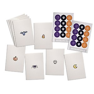 Little Bits & Bobs Halloween Greeting Card Set - 24 Note Cards with Envelopes & Seal Stickers - Great for Halloween Thank You Cards or Kids Halloween Cards