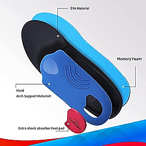 Walkomfy Heavy Duty Support Pain Relief Orthotics - 210+ lbs Plantar Fasciitis High Arch Support Insoles for Men Women, Flat Feet Orthotic Insert, Work Boot Shoe Insole, Absorb Shock with Every Step