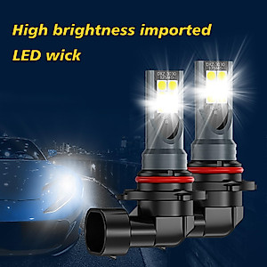GKmow 2 PCS 9005 Car Fog Light Bulb, 3030 12SMD 50000H 6000K High Brightness Stable Light Source Reversing Light, 1500LM 360° Lighting Tail Light, Suitable Most Car Models (White) (GKQZD2001WH-9005)