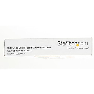 StarTech.com USB-C to Dual Gigabit Ethernet Adapter with USB 3.0 (Type-A) Port - USB Type-C Gigabit Network Adapter (US1GC301AU2R)