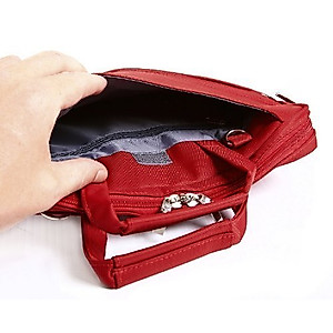 Navitech Red Sleek Premium Water Resistant Shock Absorbent Carry Bag Case Compatible with The ASUS Chromebook C204 11.6" / ASUS Chromebook C214 11.6" / ASUS Chromebook Flip C434 14"