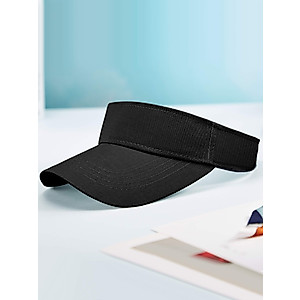 3 Pieces Sun Visor Hats for Women Men Adjustable Sports Athletic Visor Baseball Cap for Hiking Running Tennis Outdoor Black, White, Grey