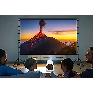 Projector Screen and Stand, lejiada150'' Upgraded Large Projection Screen Anti Crase Foldable with Carry Bag for Party Outdoor Movie Nights, Film Festivals, Business Presentations, Meetings, Home