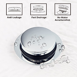 Artiwell Universal Tip Toe Bath Drain Stopper and Cover, Bathtub Drain Stopper, Replaces Lift and Turn, Tip-Toe and Trip Lever drains for Tub, EZ Installation and Clearing (Chrome Plated)