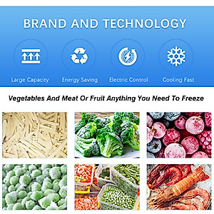 Kolice Commercial Blast Chiller & Freezer, Chest Freezer, Restaurant/Laboratory Blast Freezer, Freezer Cabinets for ice cream, seafood, desserts, meat, dumpling etc. Lowest Temp. -31°F(-35°C), 32L